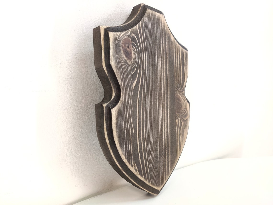Wooden Hunting Trophy Shield, Carved Hunter's Trophy Stand, Custom ...