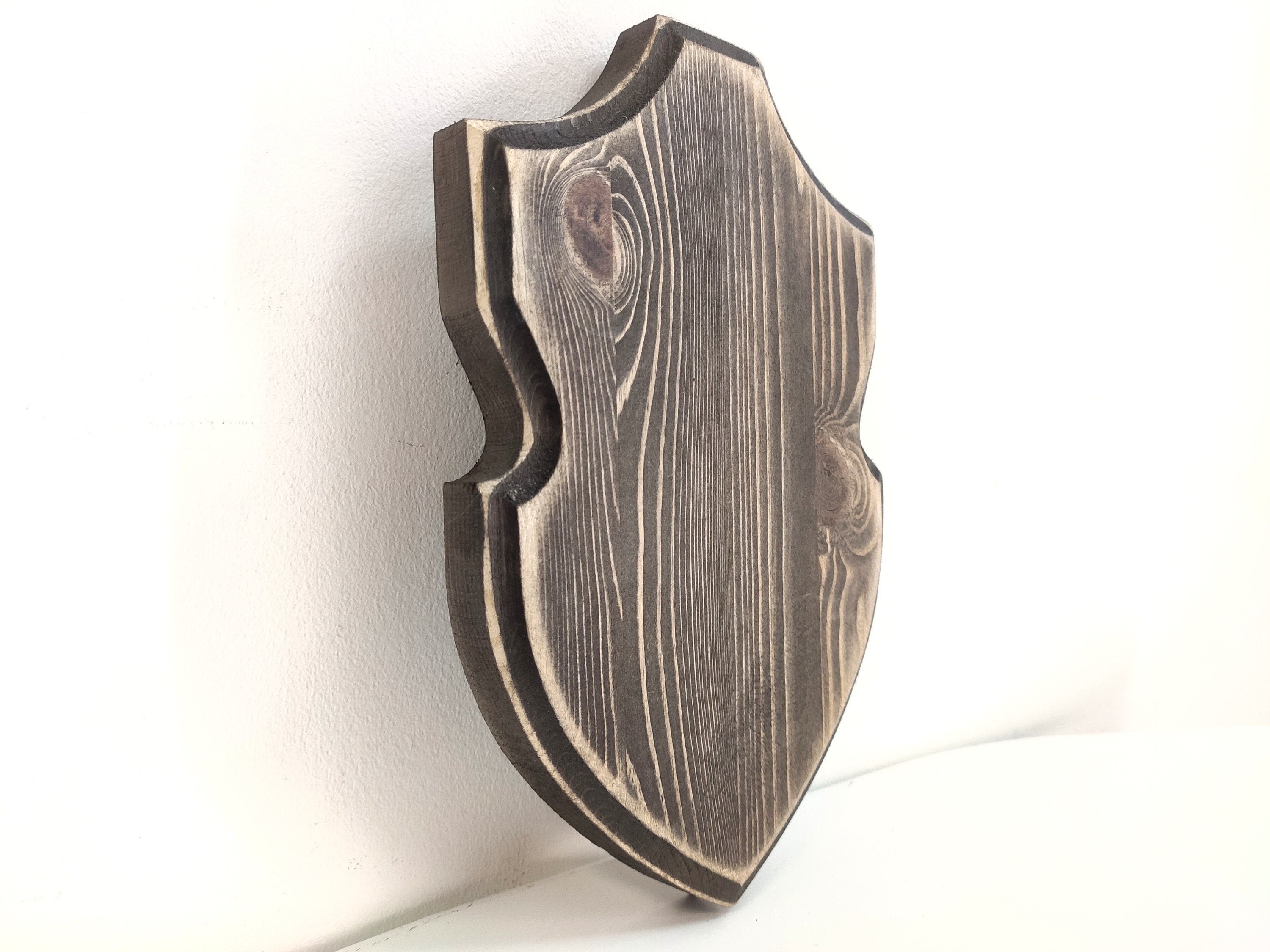 Wooden Hunting Trophy Shield, Carved Hunter's Trophy Stand, Custom ...