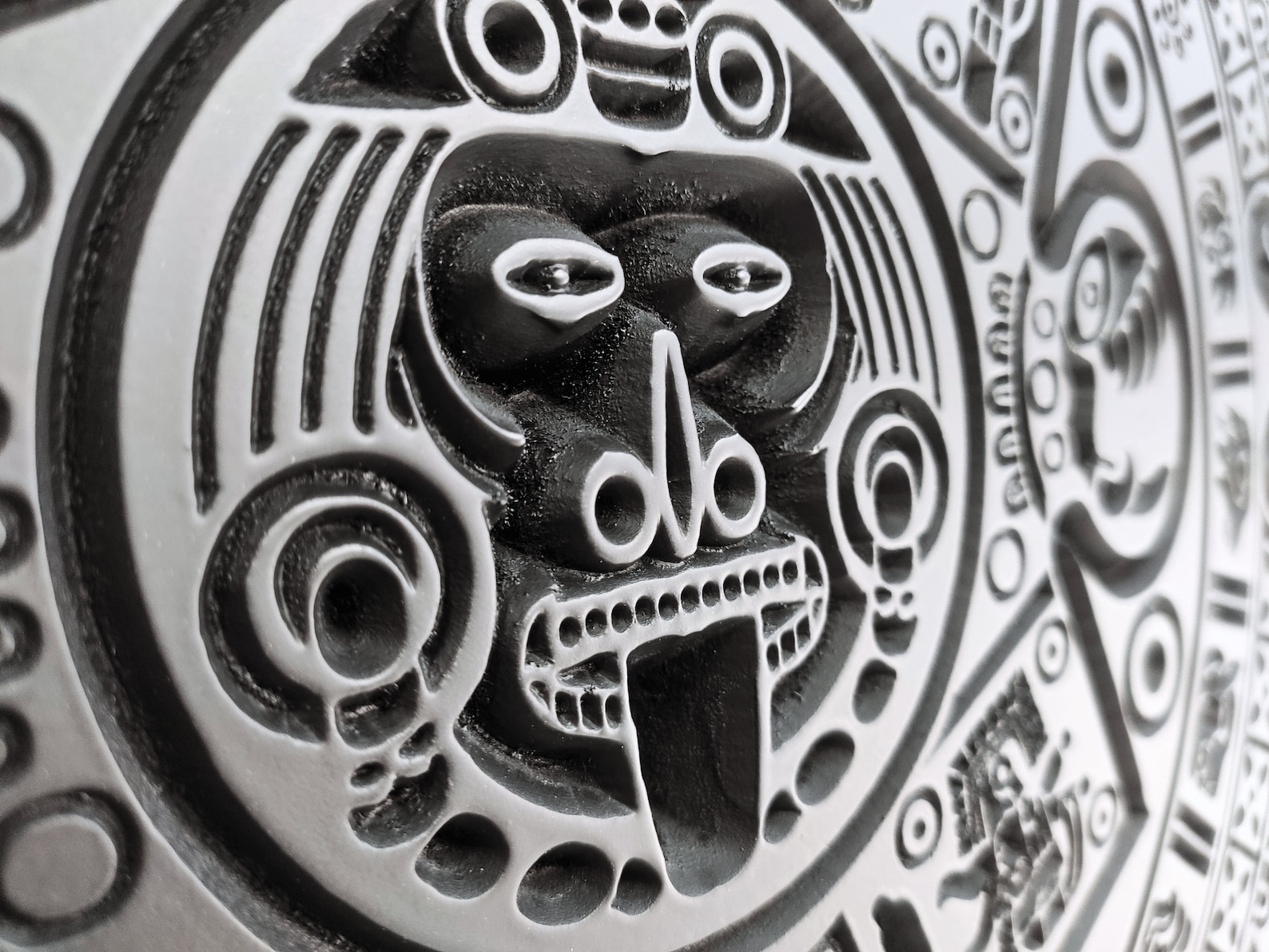 Large Wooden Mayan Calendar, Black Aztec Calendar, Ancient Mayan Decor ...