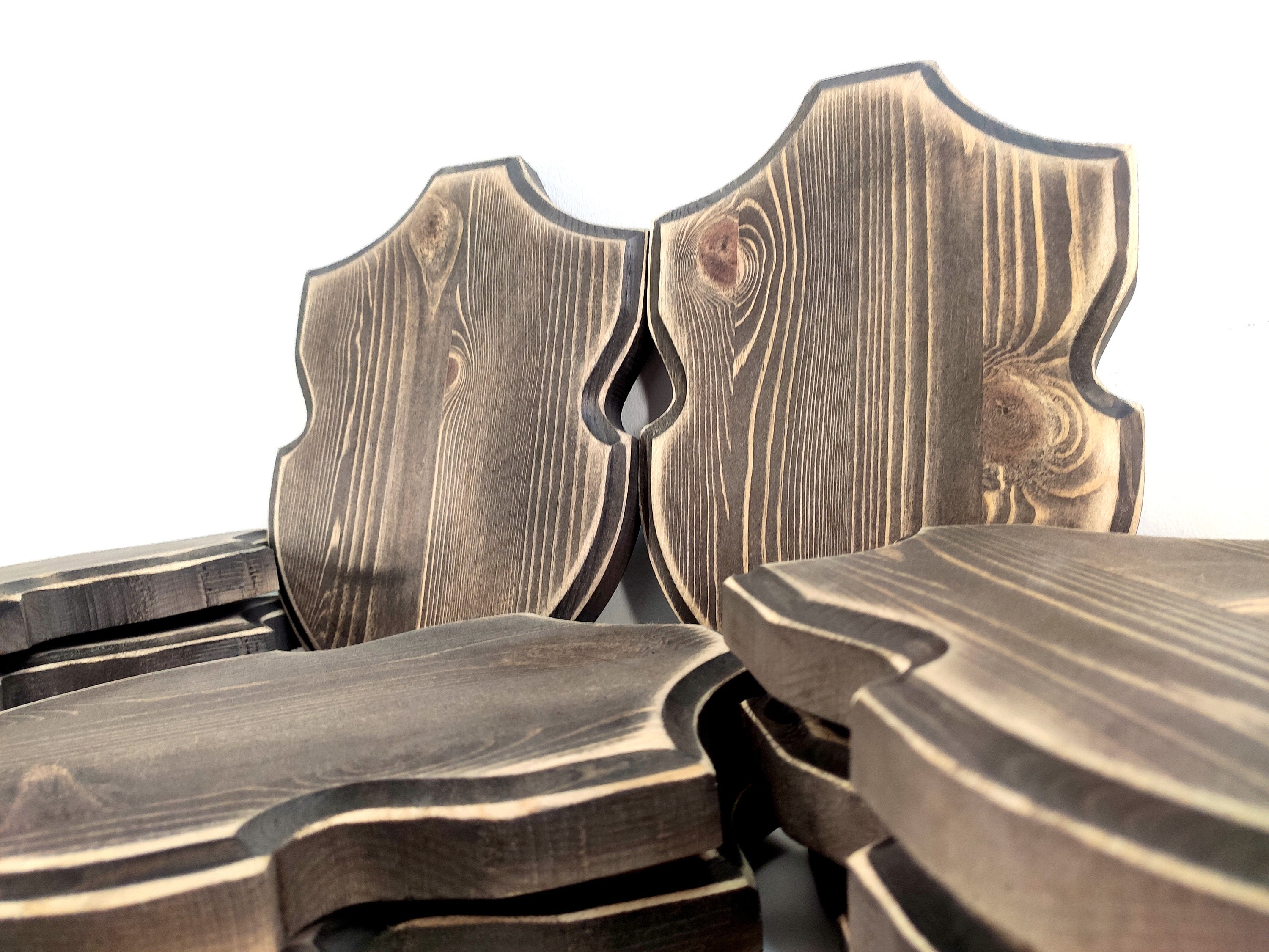 Wooden Hunting Trophy Shield, Carved Hunter's Trophy Stand, Custom ...