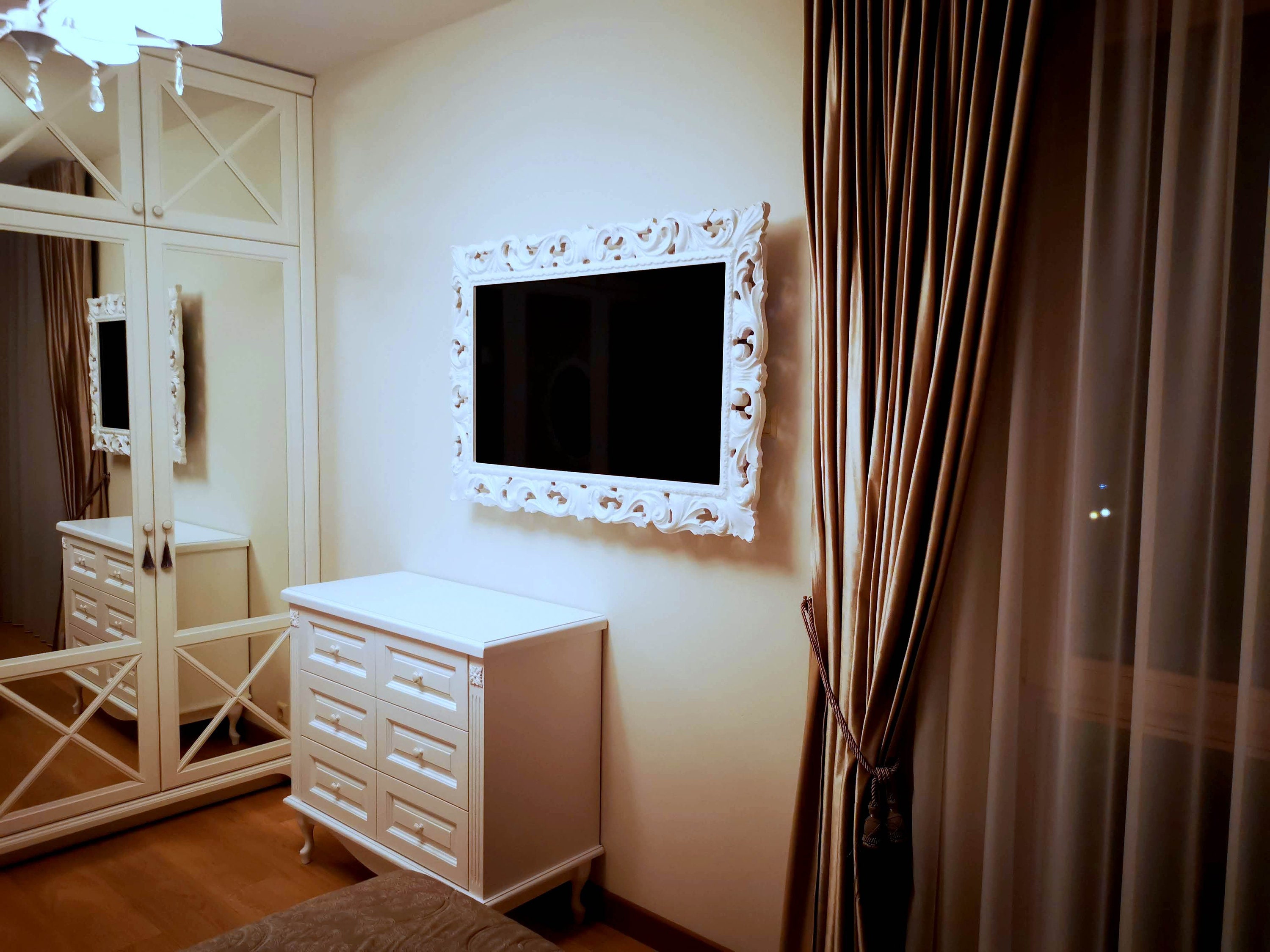 Wooden TV Frame for Wall, Carved Television Frame, TV Framing ...