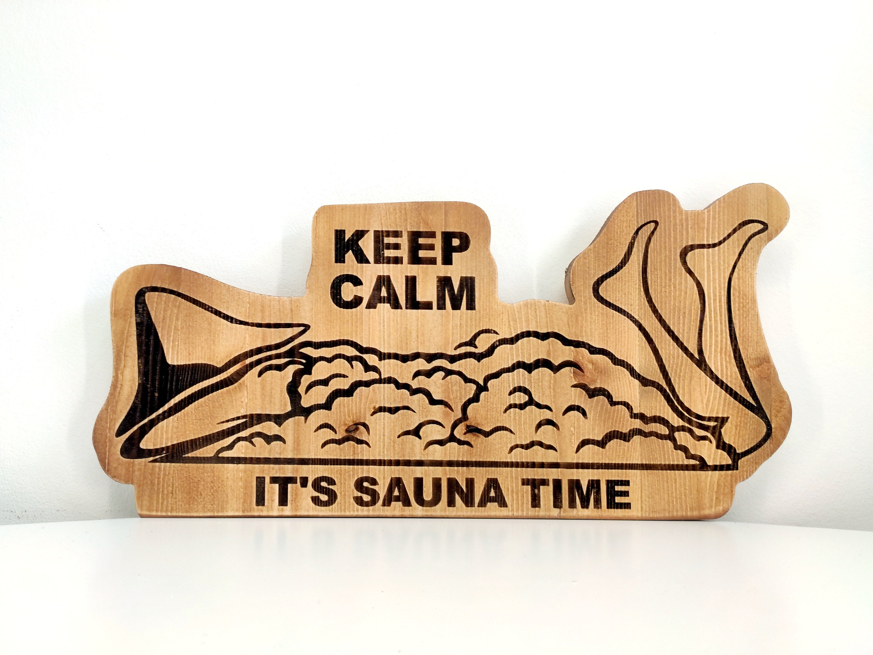 Wooden Handmade Picture for Sauna, Sauna Sign keep Calm It's Sauna Time ...