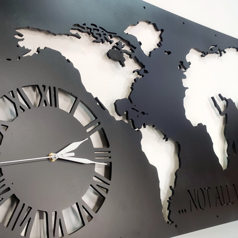 World Map Wall Clock - Etsy