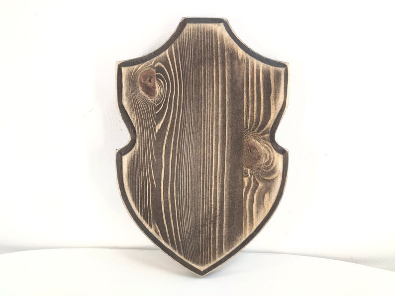 Wooden Hunting Trophy Shield, Carved Hunter's Trophy Stand, Custom ...