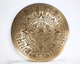 Large Wooden Mayan Calendar, Black Aztec Calendar, Ancient Mayan Decor ...