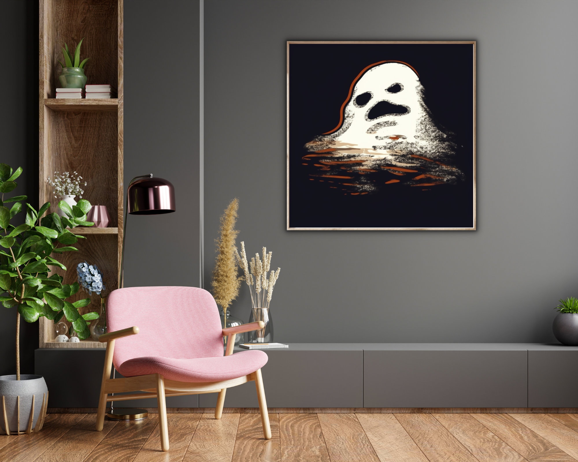 Dark Boo Wall Art, Scary Wall Art, Digital Spooky Wall Art, Ghost ...