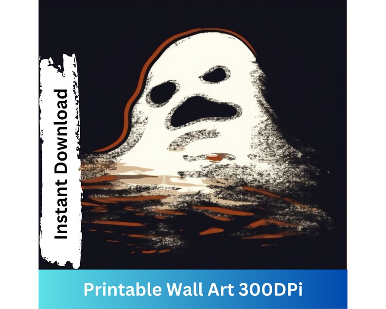 Dark Boo Wall Art, Scary Wall Art, Digital Spooky Wall Art, Ghost ...