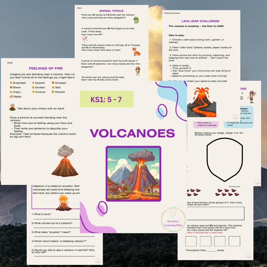 Volcanoes Workbook: KS1 Cross-curricular Activities (digital Download ...