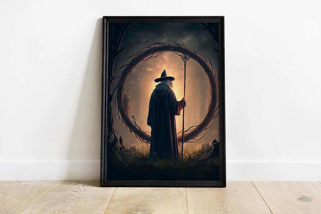 Fantasy Poster Wizard Wizard at a Portal Home Decoration Mural Fantasy ...