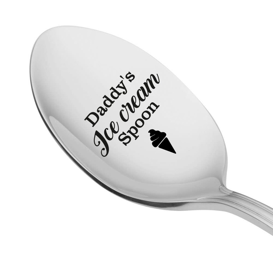 Dad's Ice-cream Spoon, Family Gettogether Engraved Stainless Spoon ...
