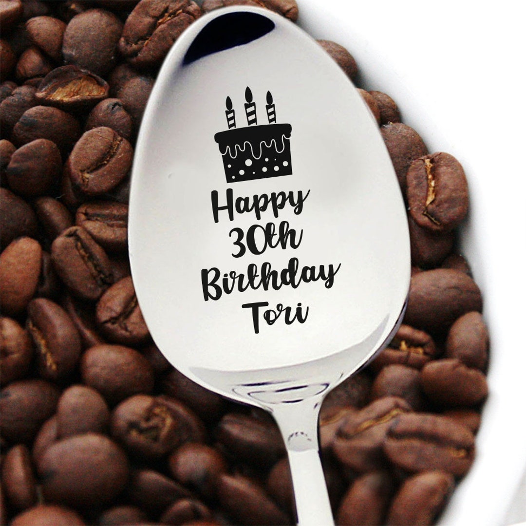 Custom Happy Birthday Engraved Spoon Kids Cake Dessert Spoon Birthday ...