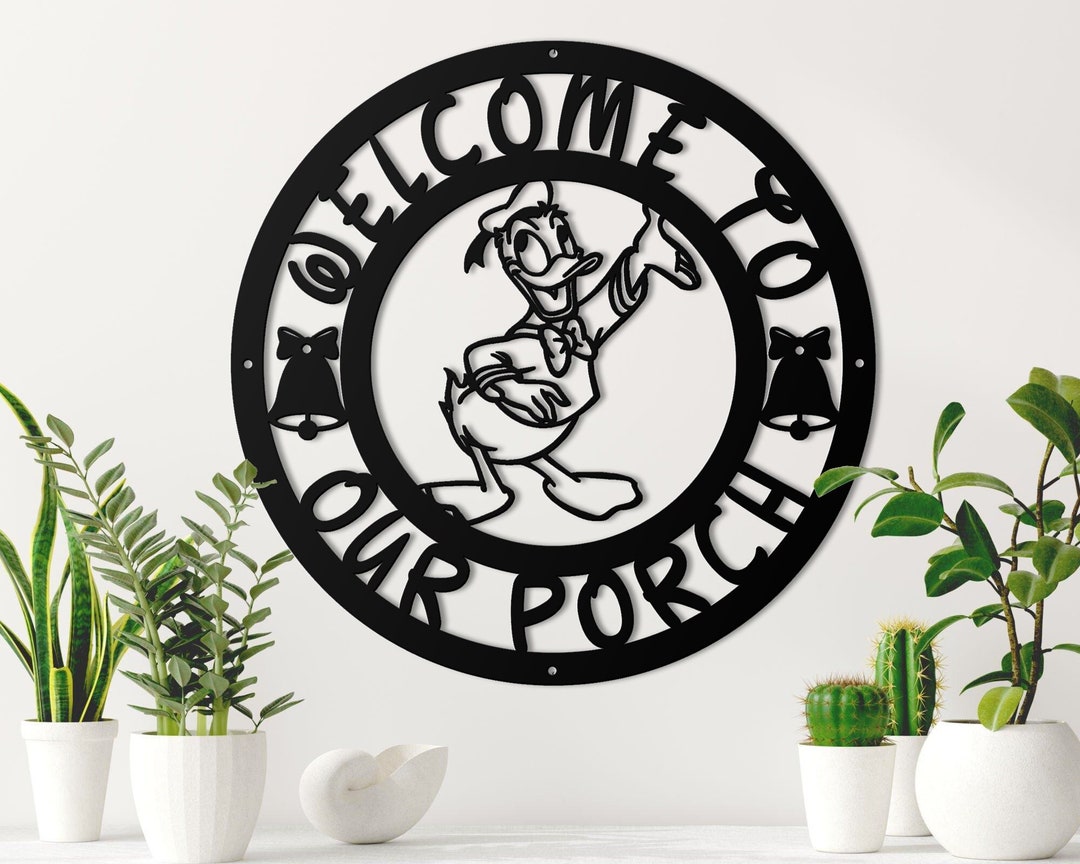 Entrance Porch Metal Sign, Daffy Welcome Sign, Porch Decor, Doorway Decor, Entryway Gifts, Door ...