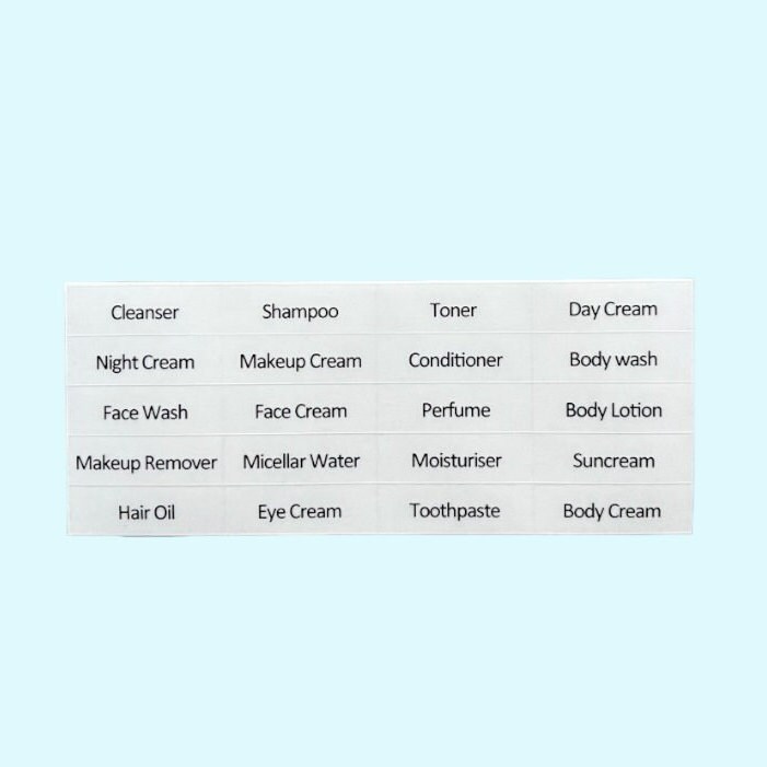 Mini Travel Bottle Labels Waterproof, Adhesive, Clear, and Glossy ...