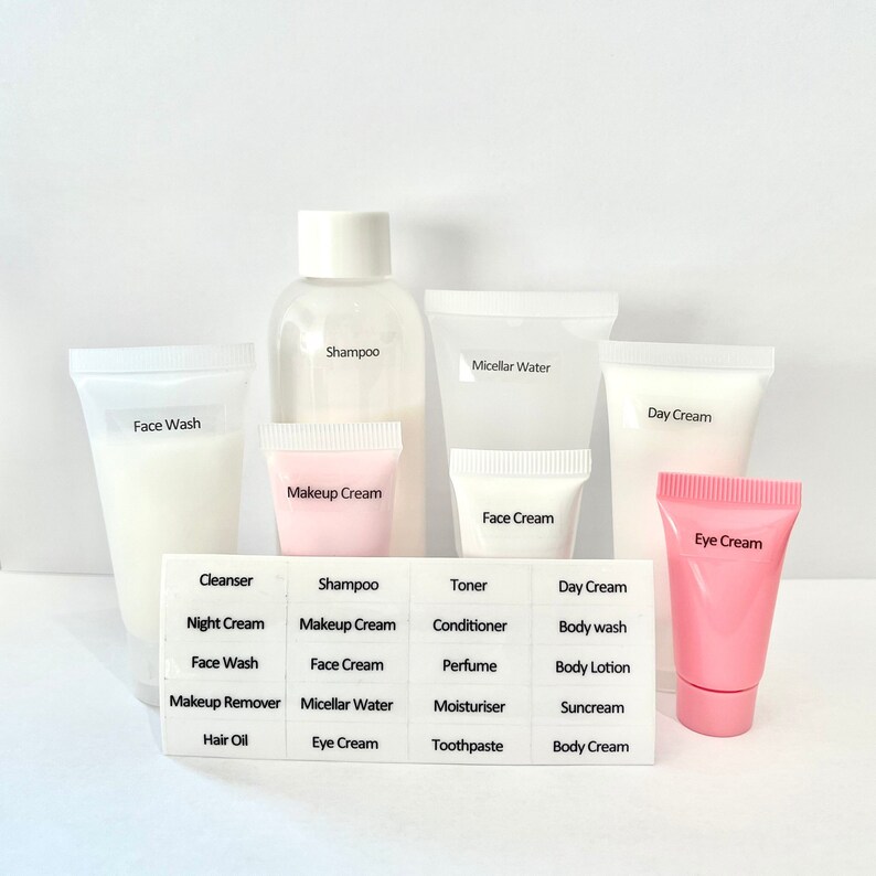 Mini Travel Bottle Labels Waterproof Adhesive Clear and - Etsy
