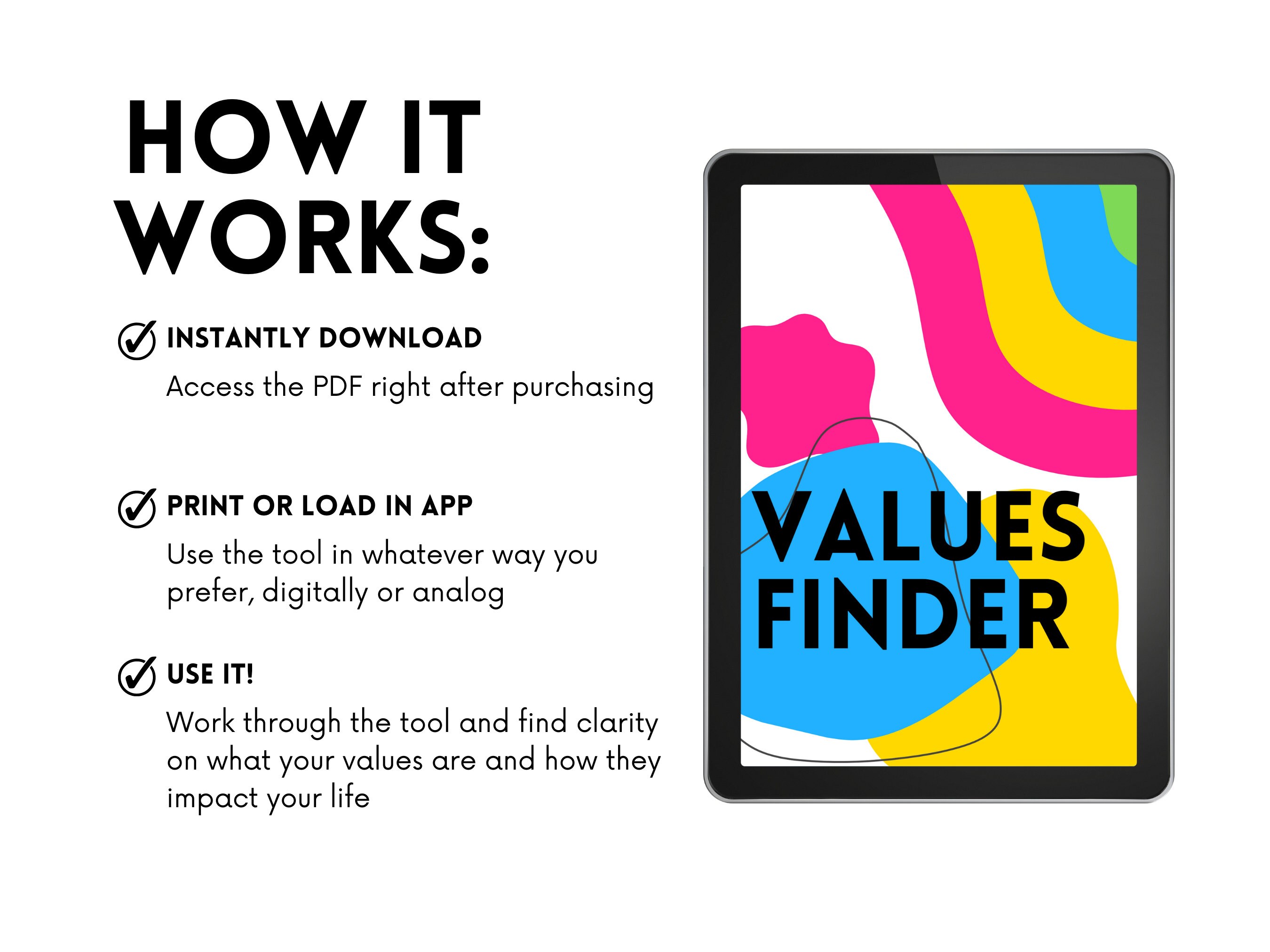 Core Values Finder Workbook & Values Worksheet - Etsy