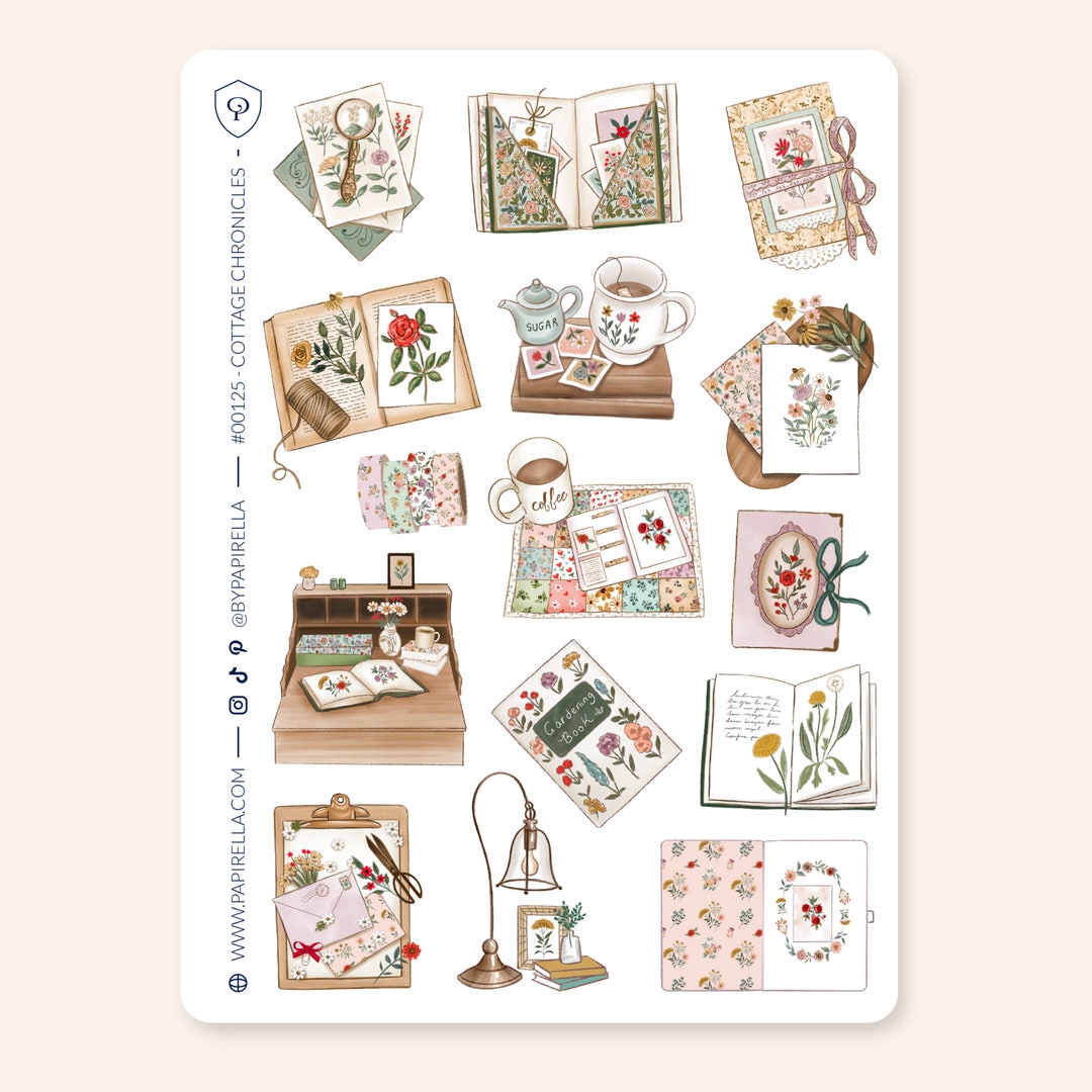 COTTAGE CHRONICLES Sticker Sheet / Journaling Stickers, Planner ...