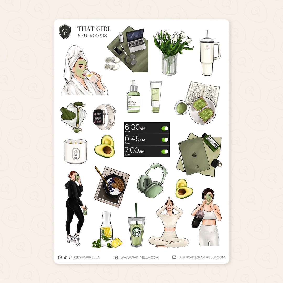 THAT GIRL Sticker Sheet / Bujo Stickers, Planner Stickers, Aesthetic ...