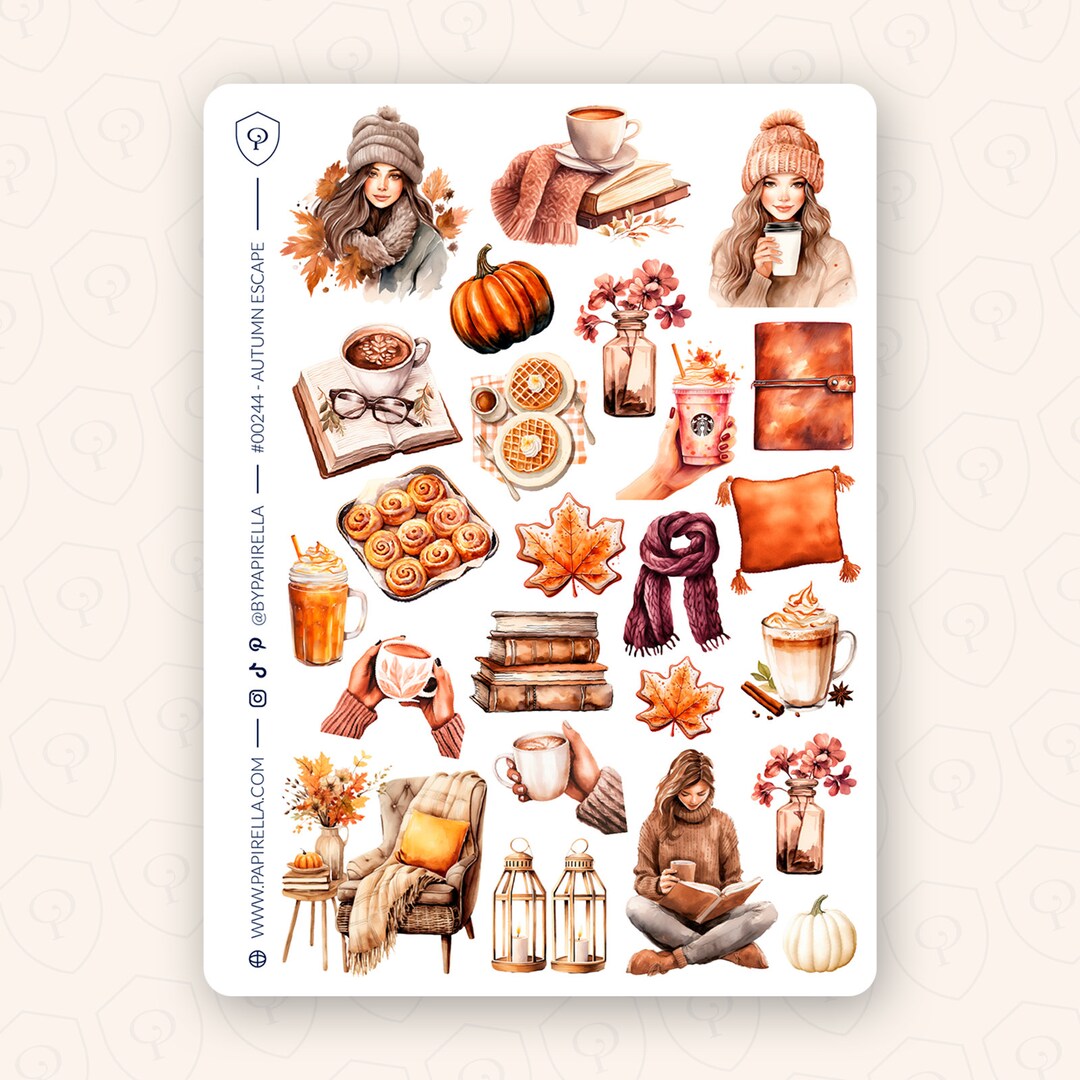 AUTUMN ESCAPE Sticker Sheet / Bujo Stickers, Planner Stickers ...