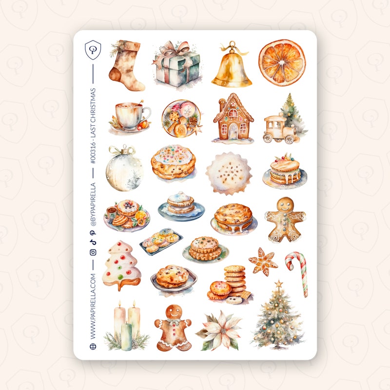 Christmas Stickers Sheet - Etsy