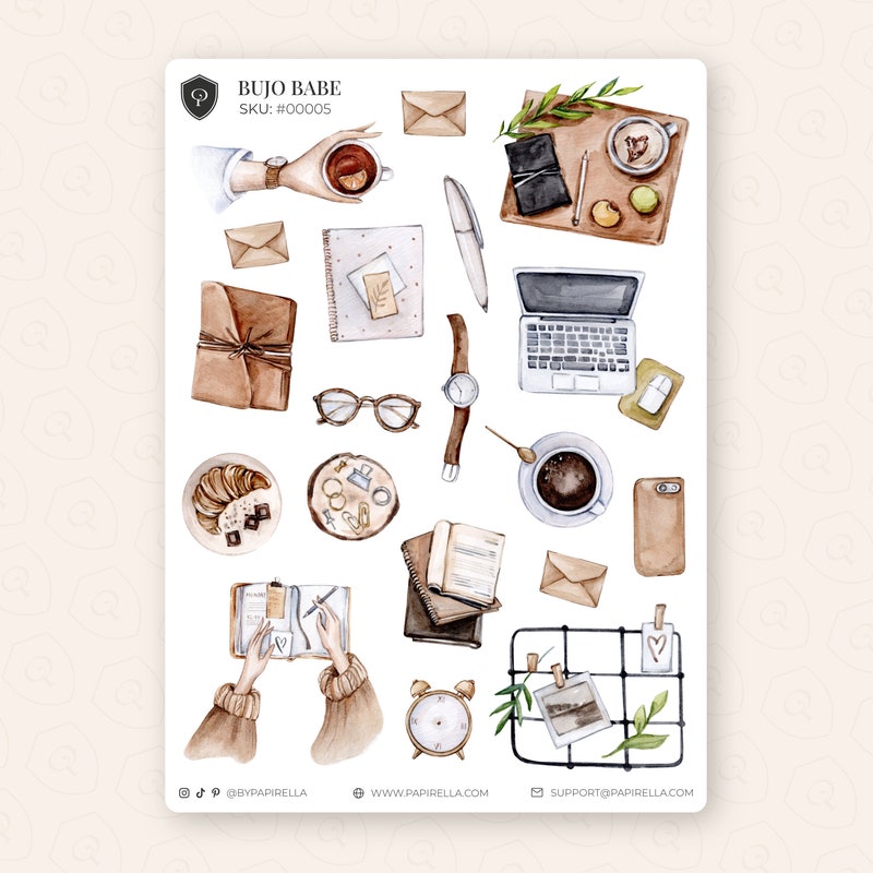 Neutral Stickers - Etsy