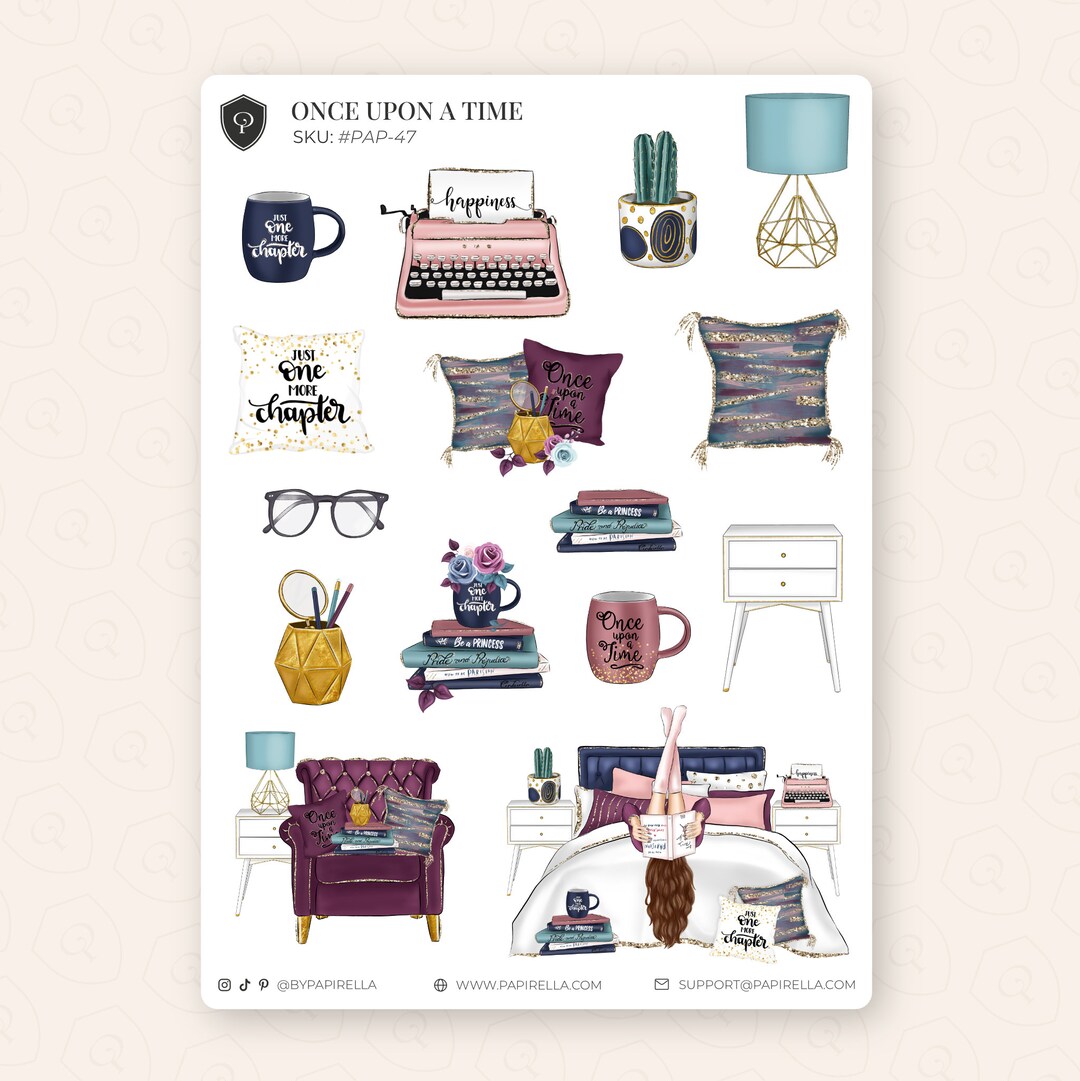 ONCE UPON A TIME Sticker Sheet / Bujo Stickers, Planner Stickers ...