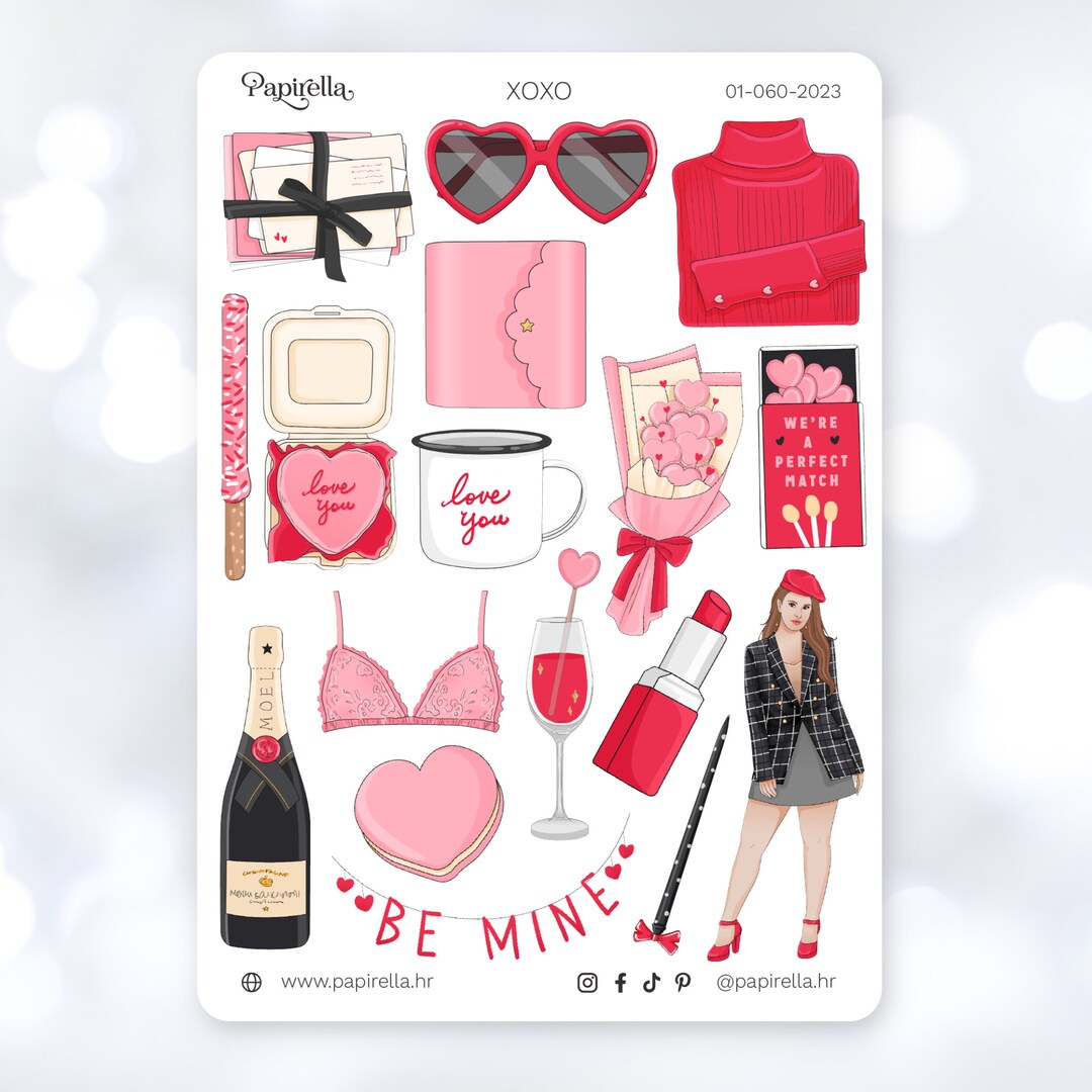 XOXO Sticker Sheet / Bullet Journal Stickers, Planner Stickers ...