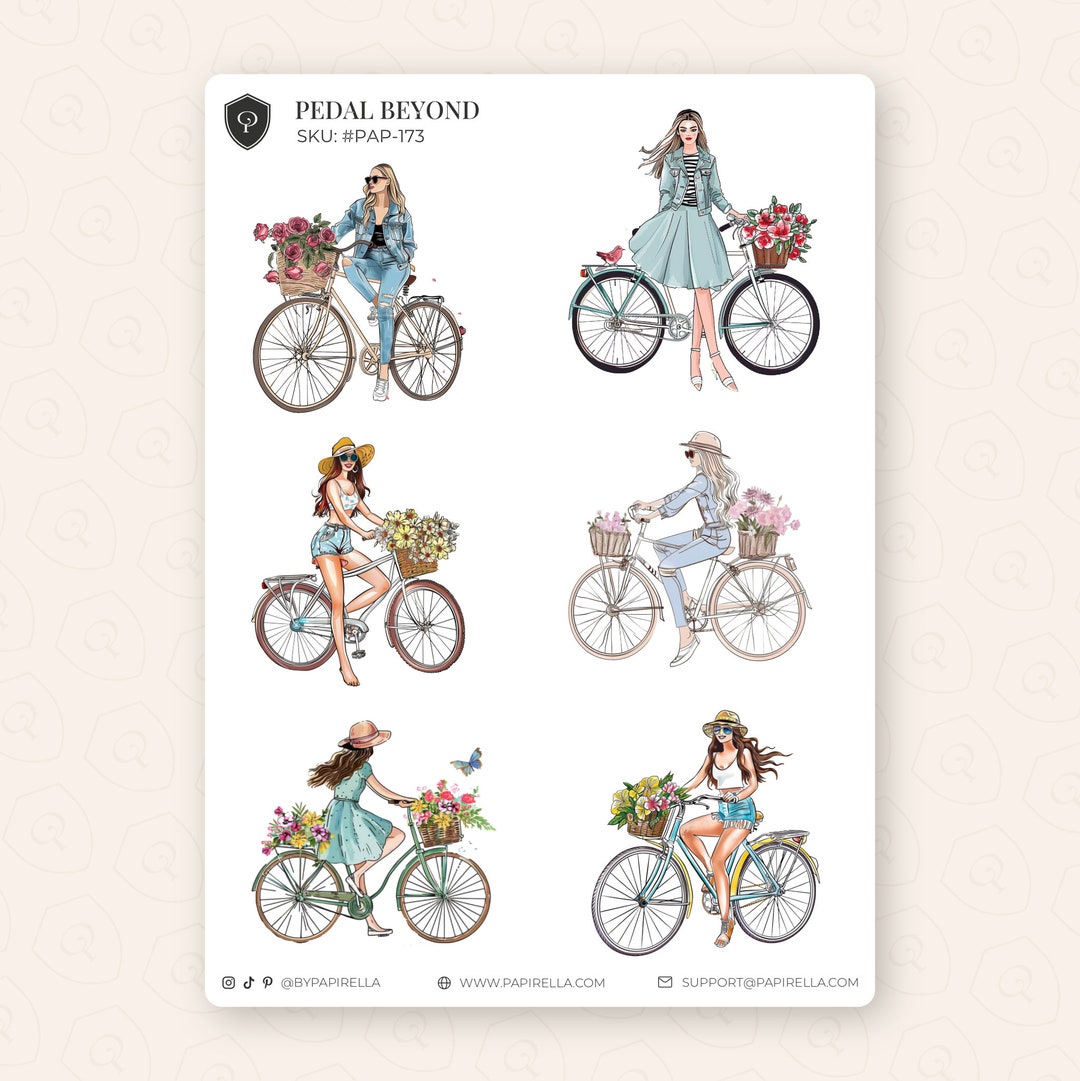 Sticker Sheet PEDAL BEYOND / Bujo Stickers, Planner Stickers, Summer ...