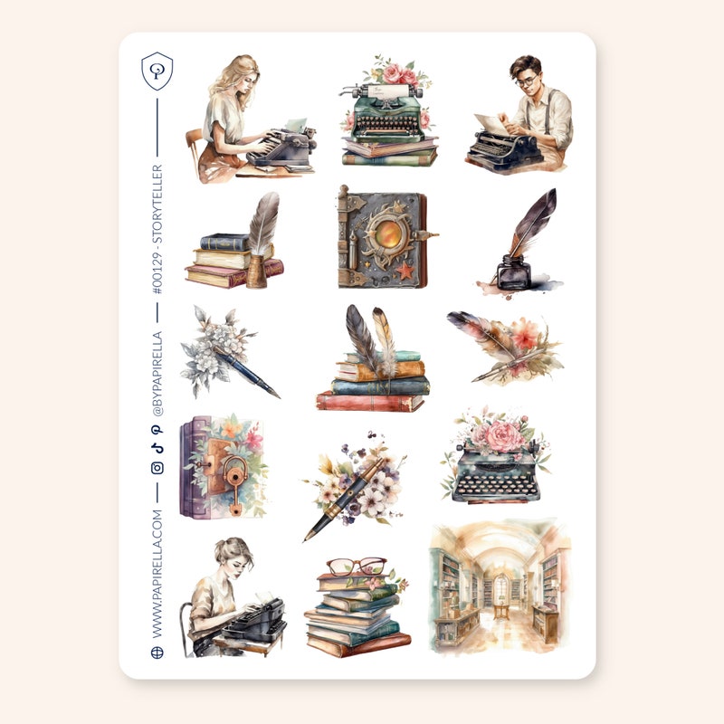Writer Stickers - Etsy