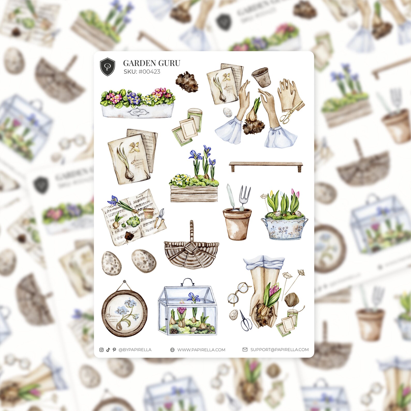 GARDEN GURU Sticker Sheet / Bujo Stickers, Planner Stickers, Aesthetic ...