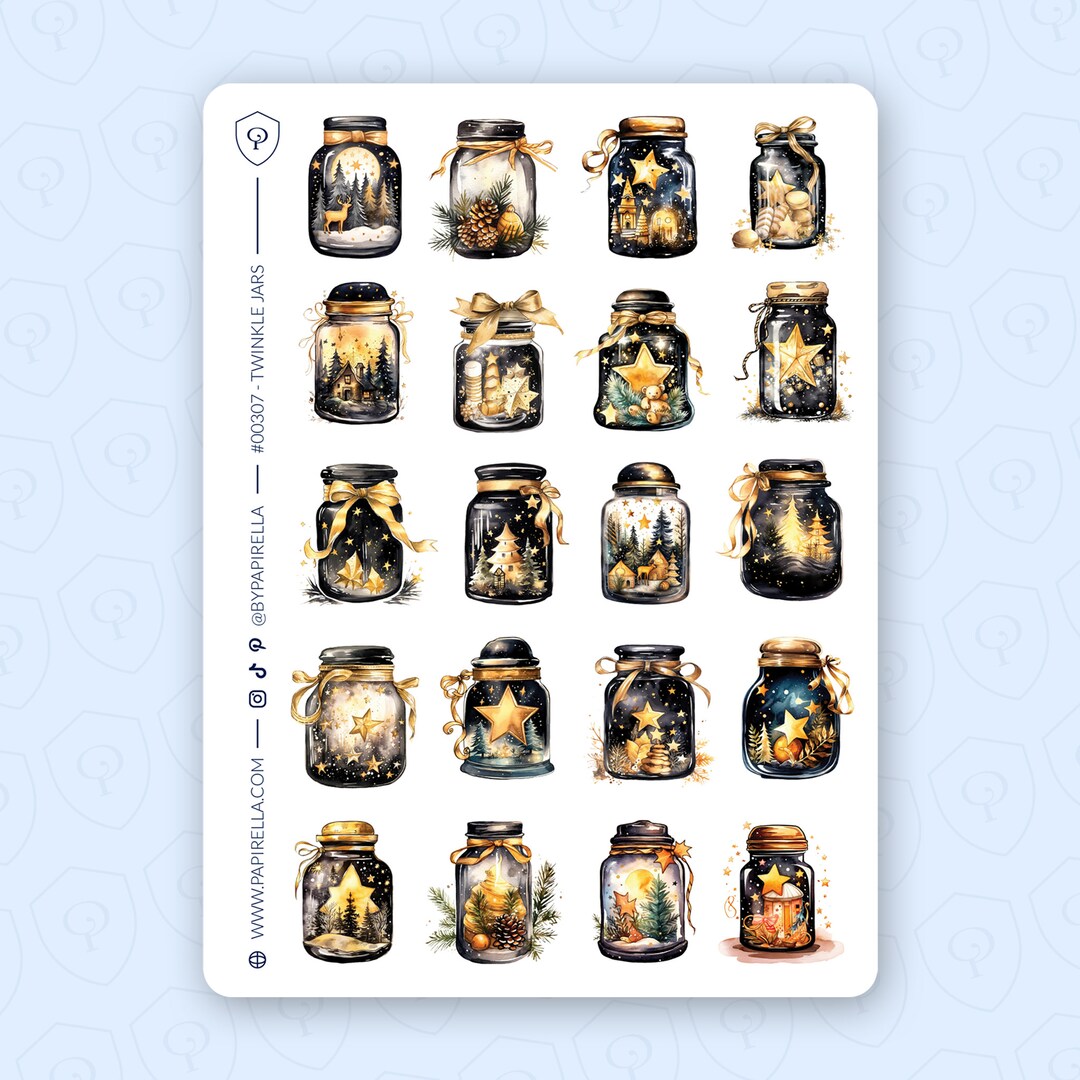 TWINKLE JARS Sticker Sheet / Bujo Stickers Planner Stickers - Etsy