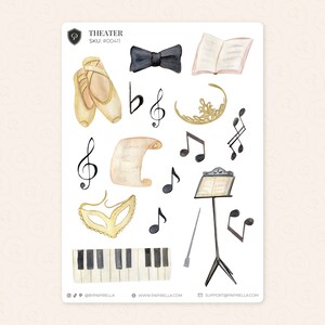 THEATER Sticker Sheet / Bujo Stickers, Planner Stickers, Journaling ...