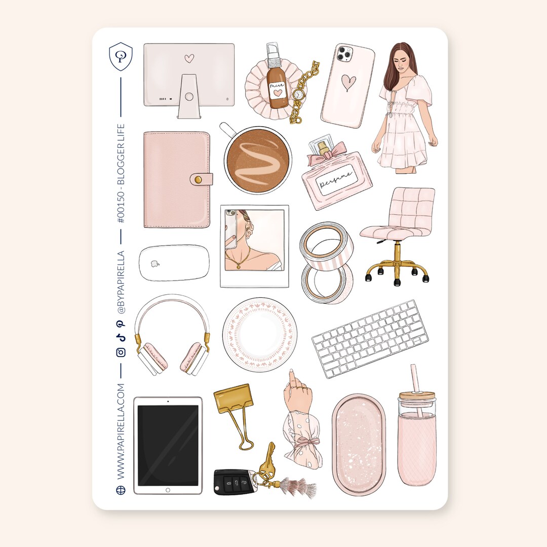 BLOGGER LIFE Sticker Sheet / Bujo Stickers, Planner Stickers, Work ...