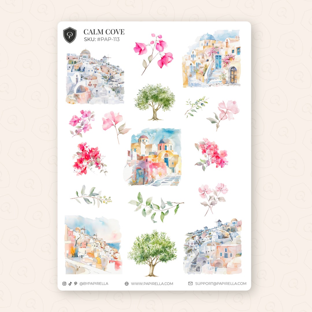 CALM COVE Sticker Sheet / Bujo Stickers, Planner Stickers, Aesthetic ...