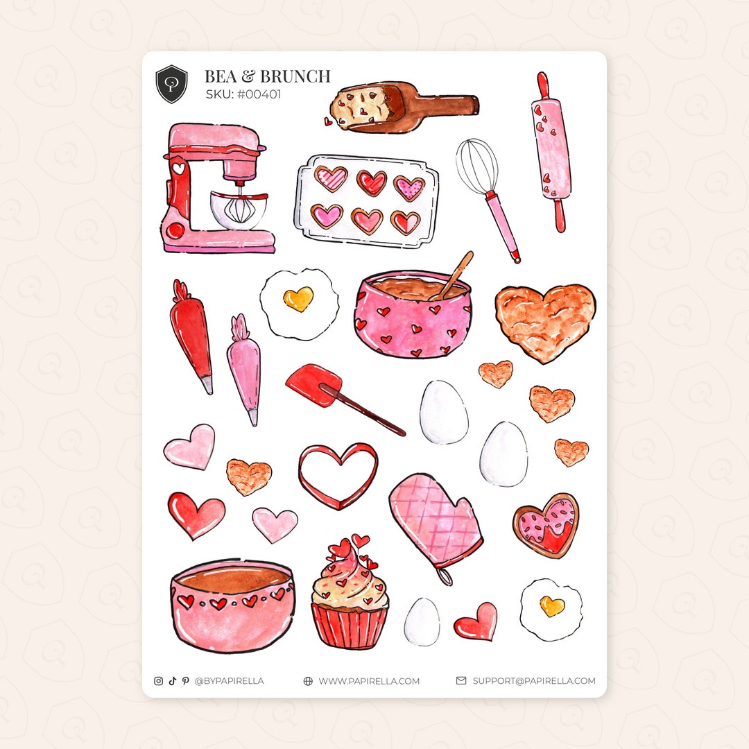 BEA & BRUNCH Sticker Sheet / Bujo Stickers, Planner Stickers ...