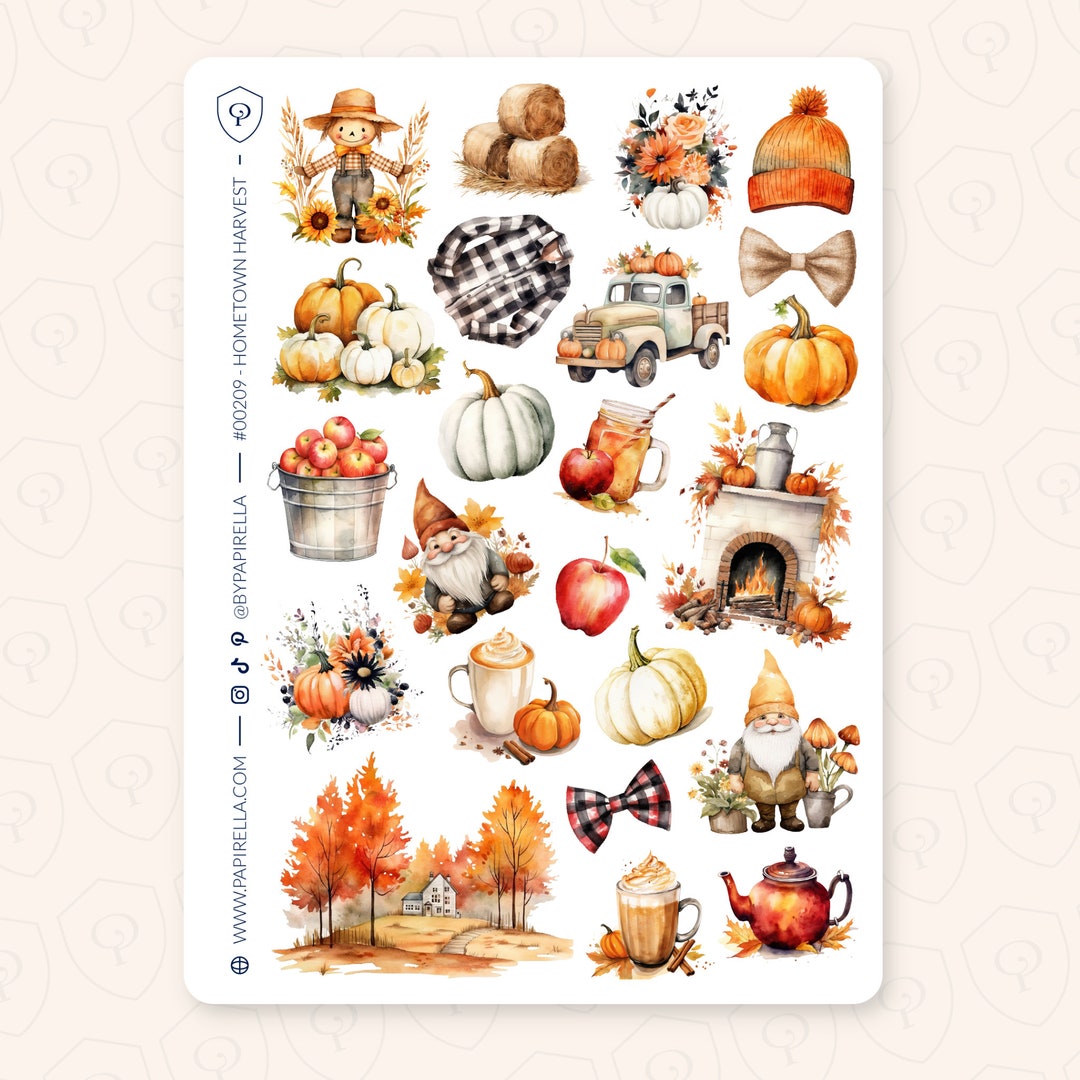 HOMETOWN HARVEST Sticker Sheet / Bujo Stickers, Planner Stickers ...