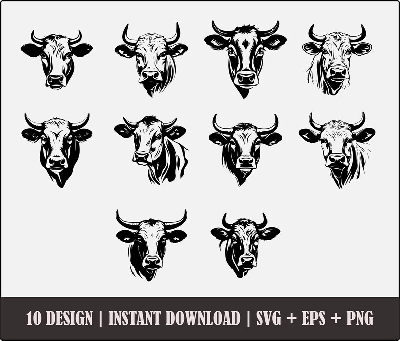 Cow Face SVG Cow Cut Files Cow Svg Cut Cow Vector Svg - Etsy