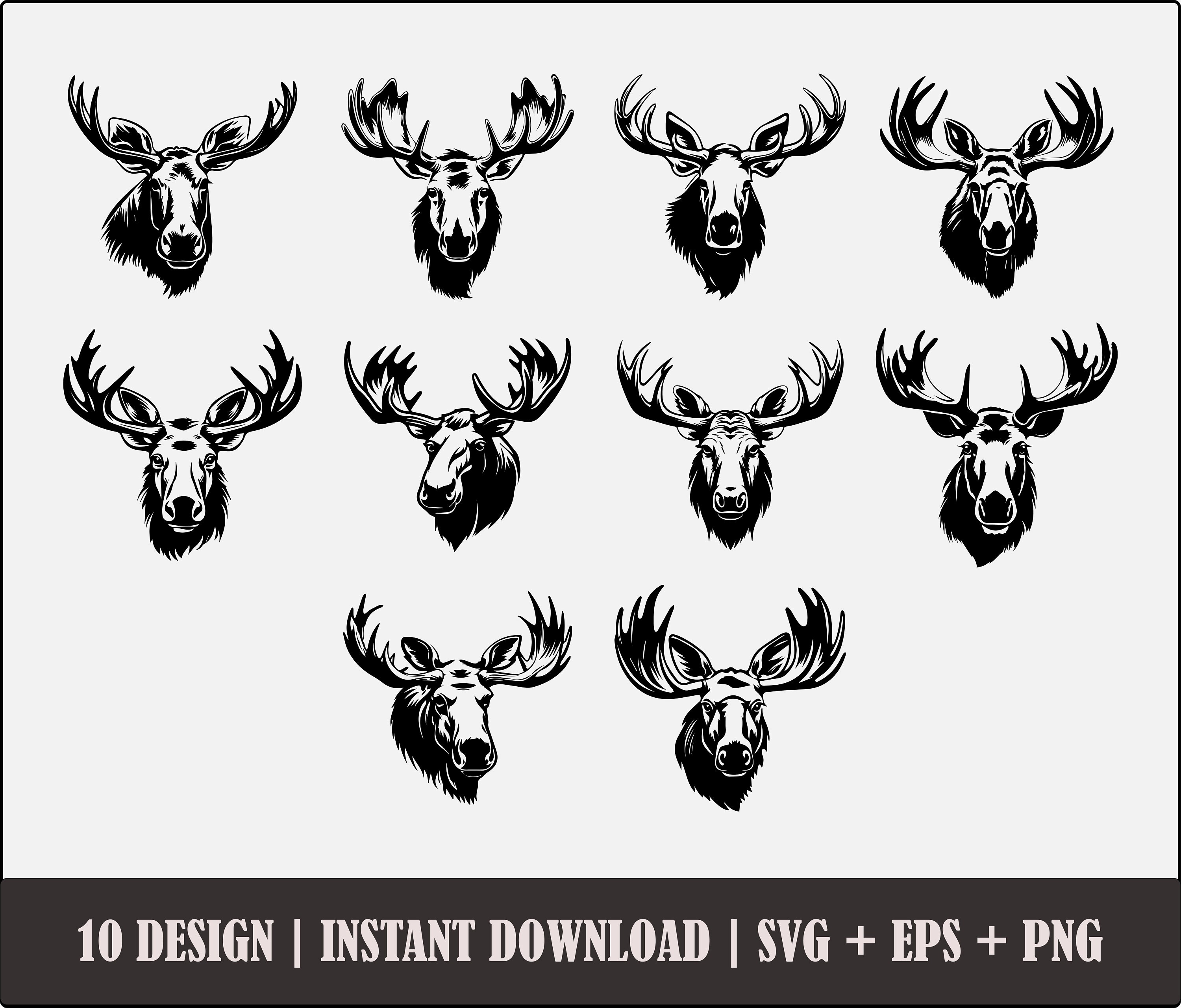 Moose Head SVG Moose Svg Moose Silhouette Moose Head - Etsy