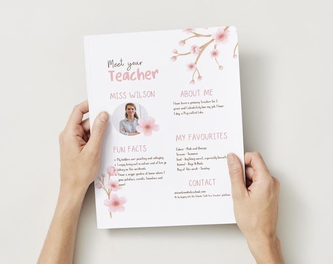 Meet the Teacher Template Editable in Canva Teacher Introduction Flyer ...