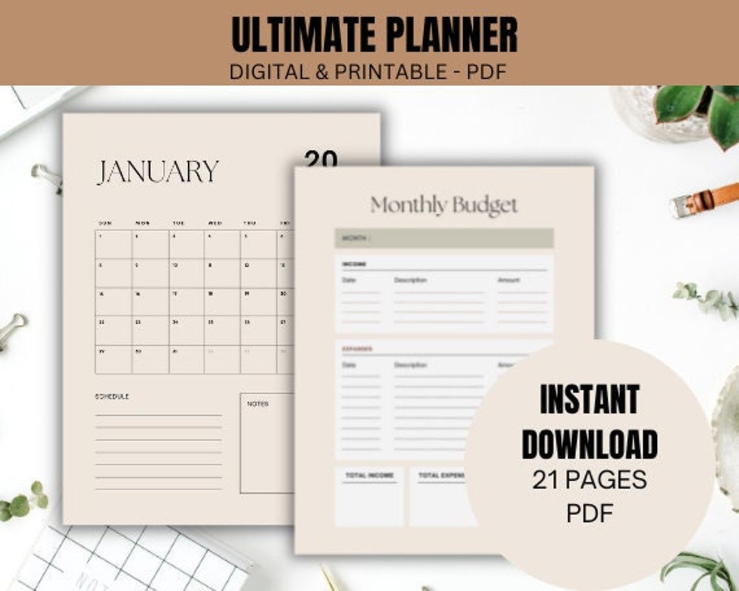 ULTIMATE PLANNER 2023 printable Planner, Personal Planner Bundle, Daily ...