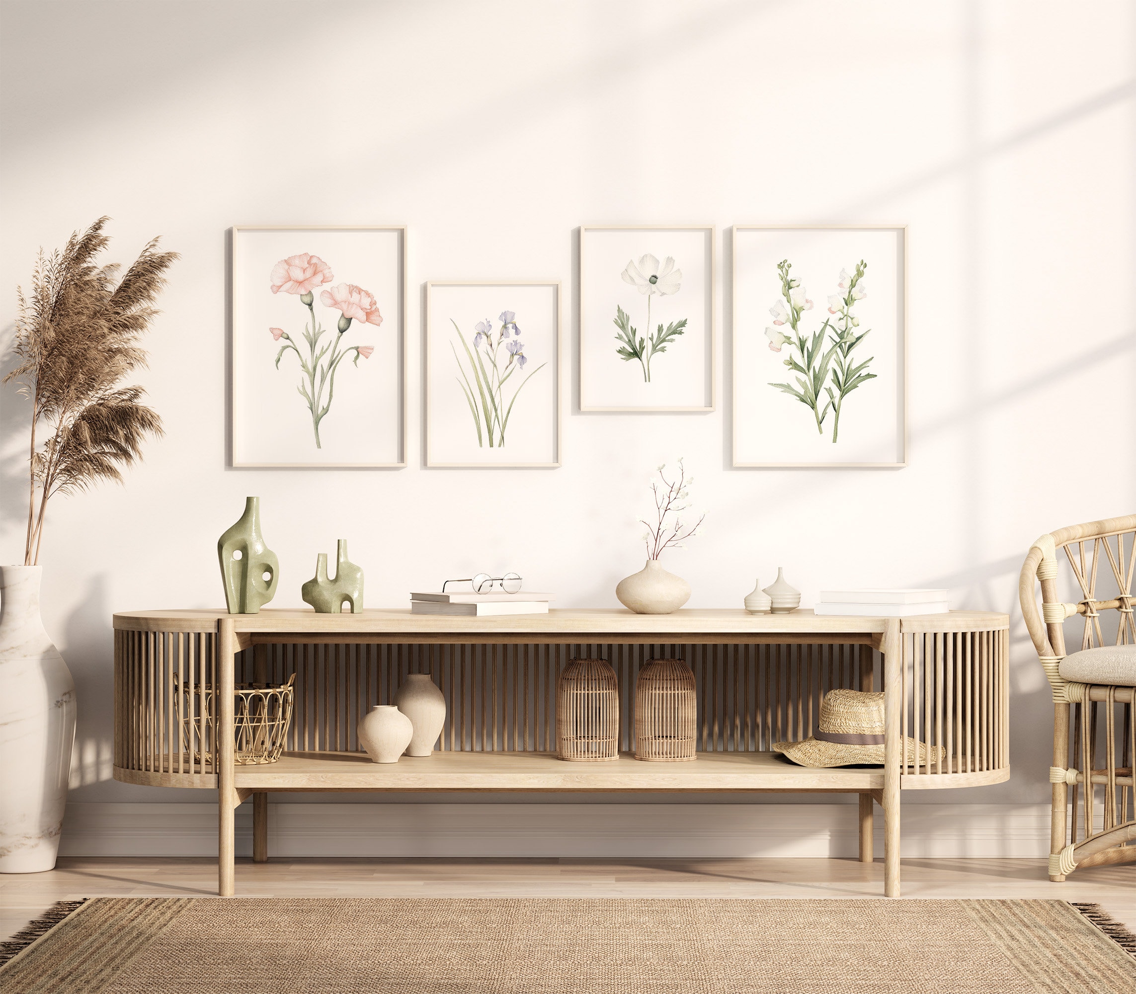 Botanical Flower 24 Poster Bundle Boho Cottagecore Decor - Etsy