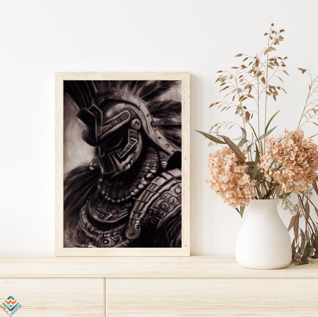 Aztec Warrior Aztec Fantasy Wall Art Fantasy Art Print Warrior Wall Art ...