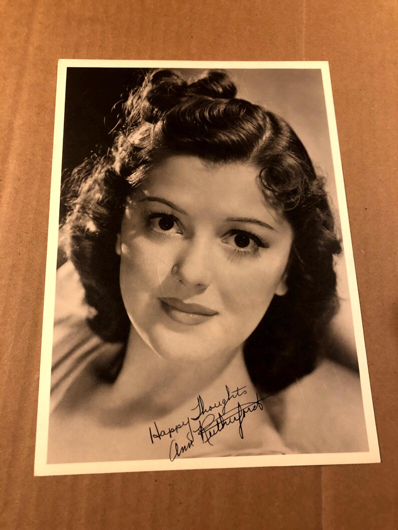 Anne Rutherford Excellent Rare Early Autographed 7/9 Photo 40s GWTW ...