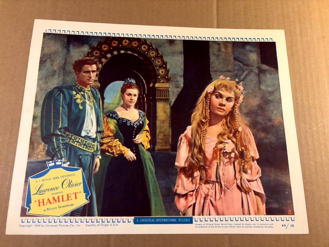 Hamlet Rare Original 1949 Lobby Card Laurence Olivier Jean Simmons - Etsy