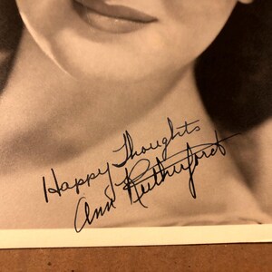 Anne Rutherford Excellent Rare Early Autographed 7/9 Photo 40s GWTW ...