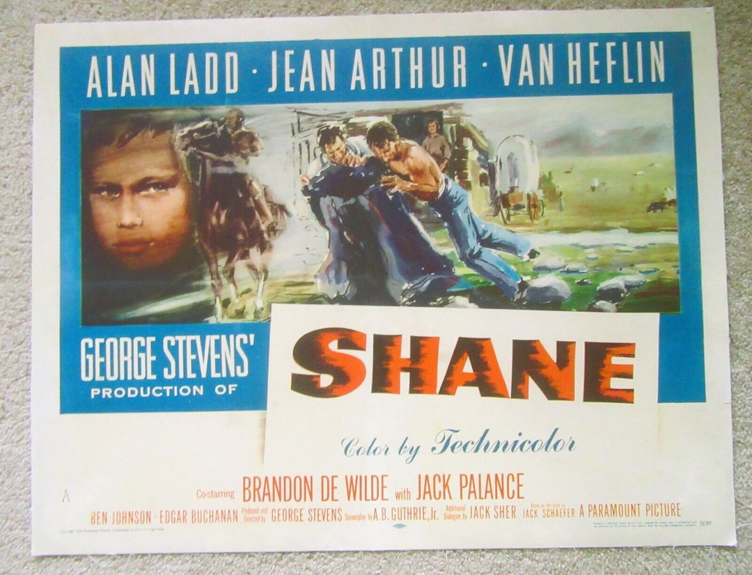 Shane Original 1953 Half Sheet Poster Restored Linen Back Western Alan ...