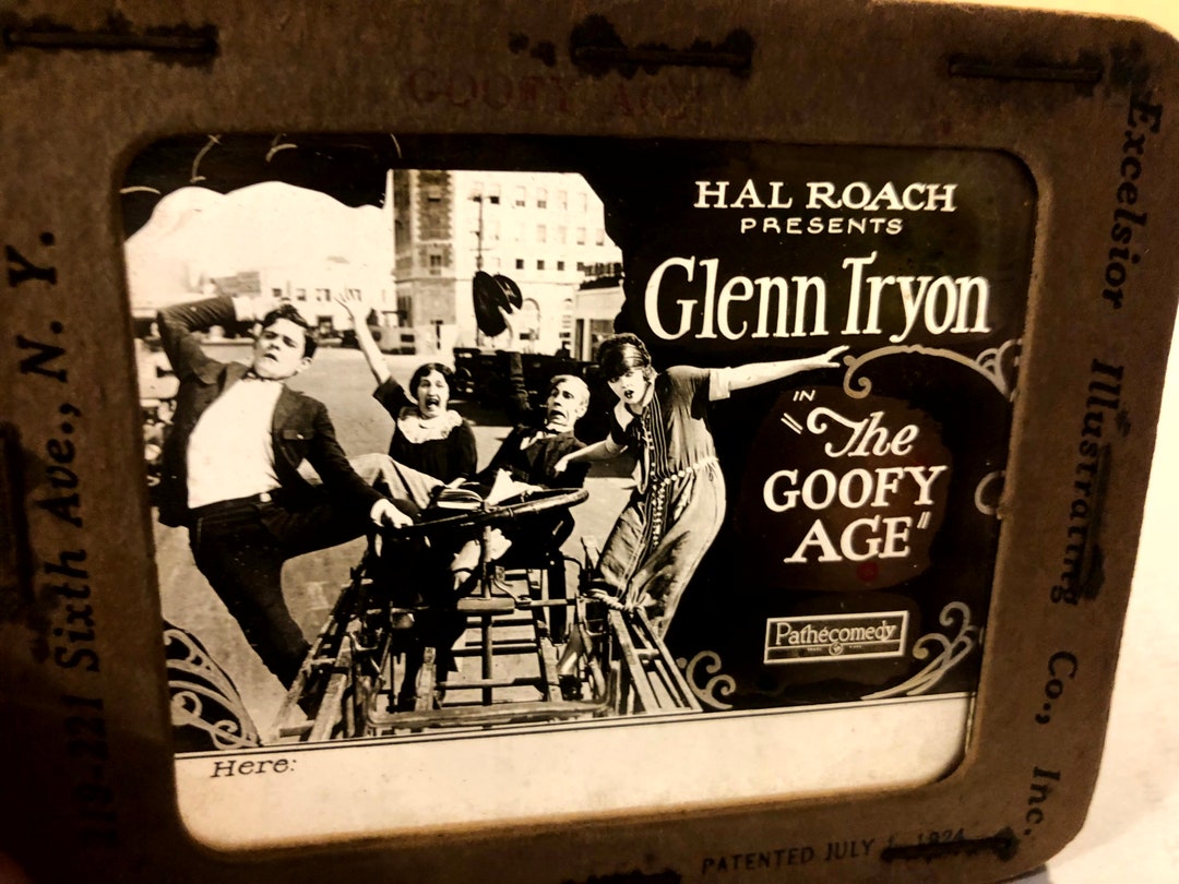 Hal Roach Glenn Tryon the Goofy Age Rare Magic Lantern Glass Movie ...