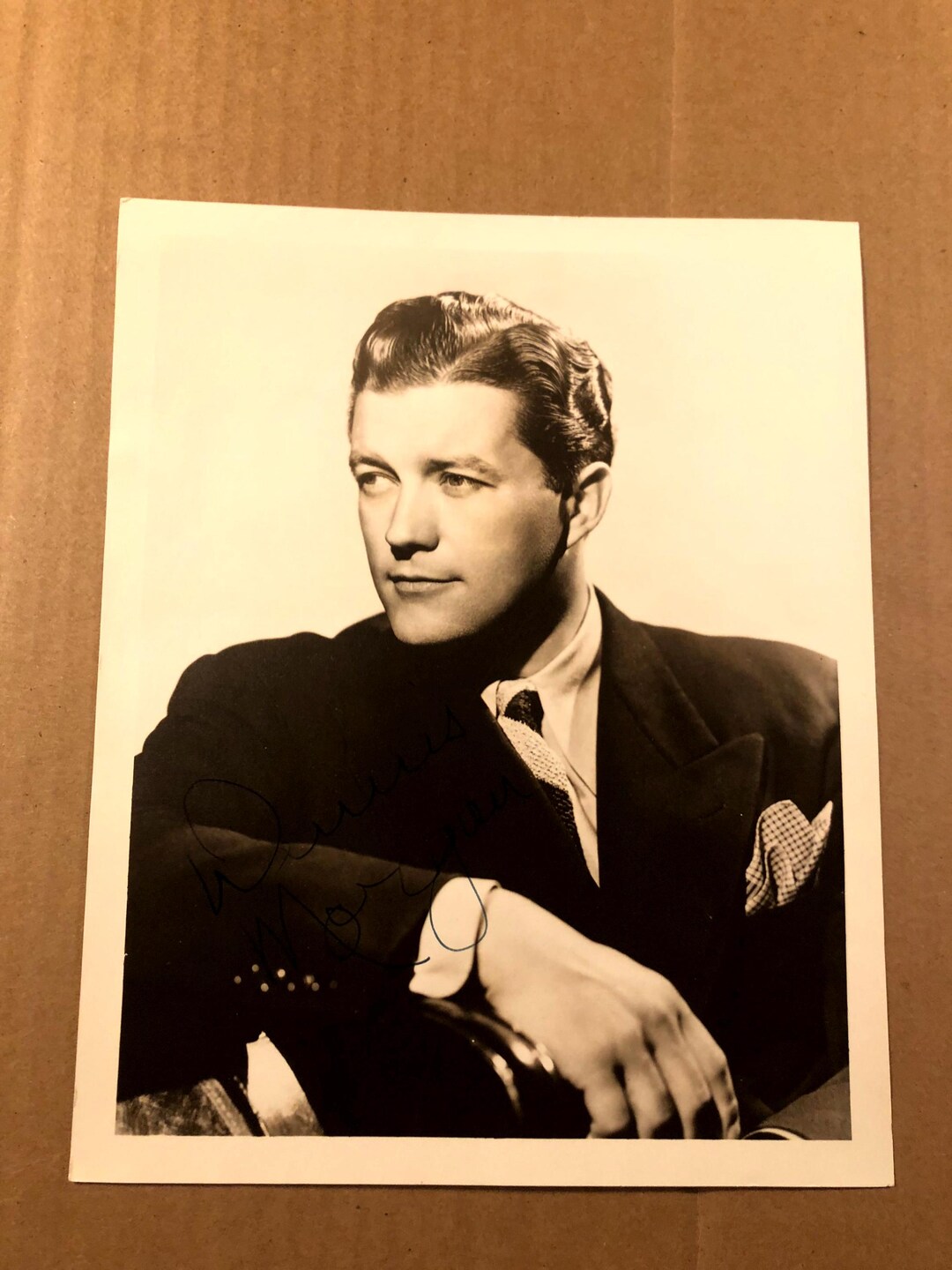 Dennis Morgan Rare Very Early Autographed 8/10 Photo 40s Xmas in CT - Etsy