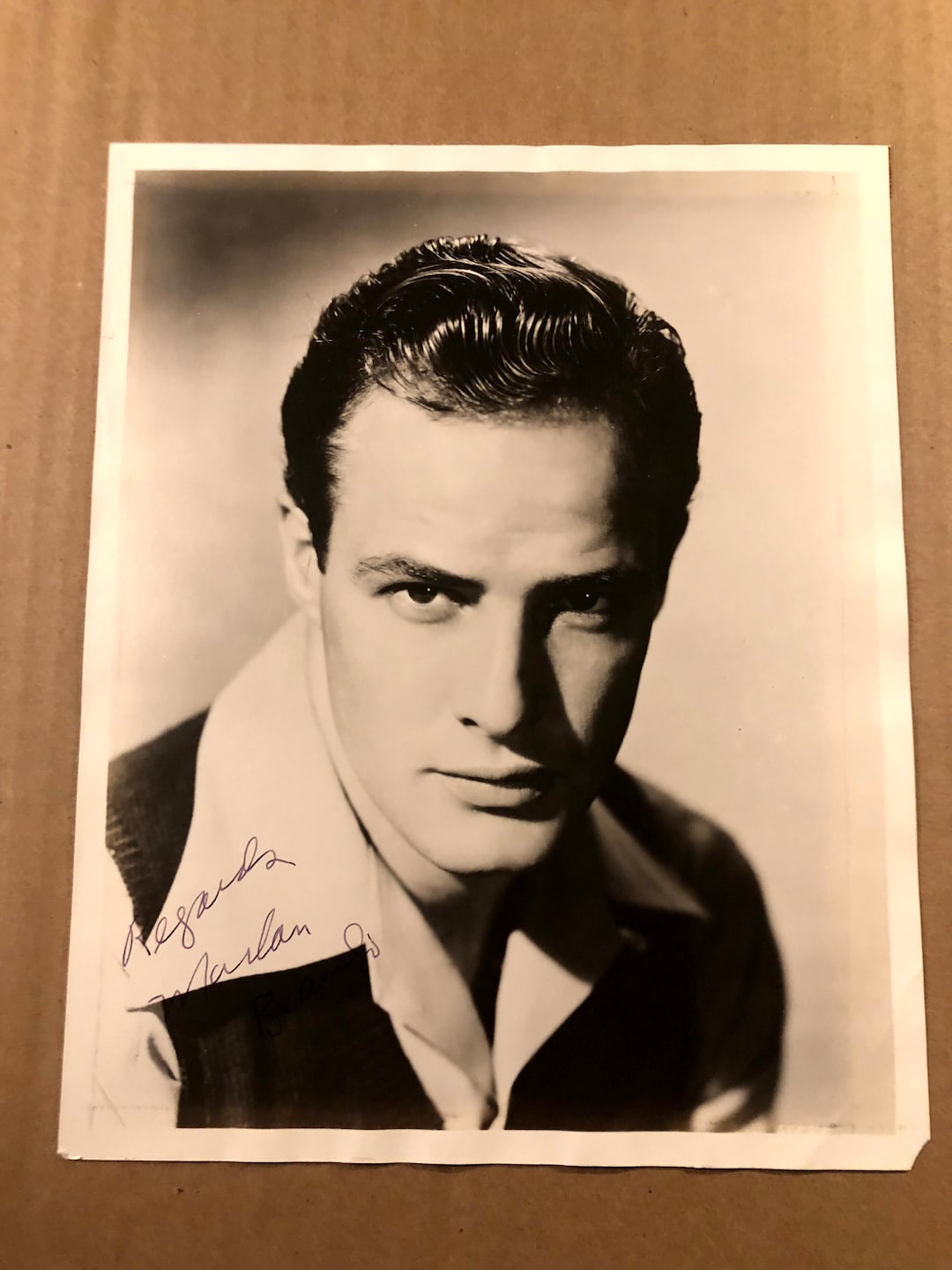 Marlon Brando Very Rare Very Early Autographed 8/10 Photo From Early ...