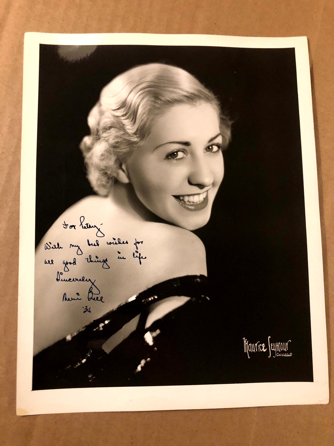 Meri Bell Terrific Very Rare Very Early Autographed 8/10 Photo '34 ...