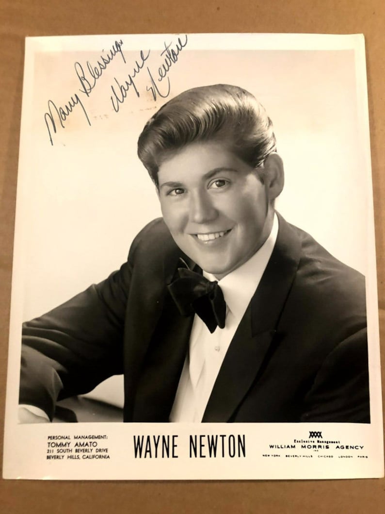 Wayne Newton Rare Very Early Autographed 8/10 Photo From Early 60s - Etsy